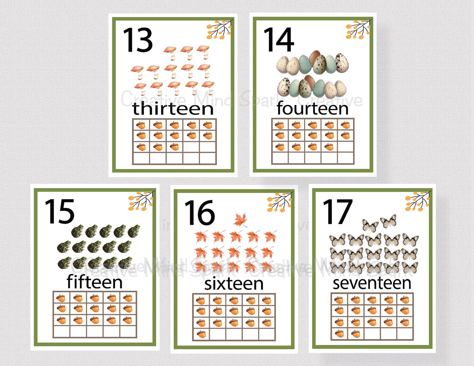 WOODLAND NUMBER POSTERS Printable Woodland Theme Numbers - Etsy