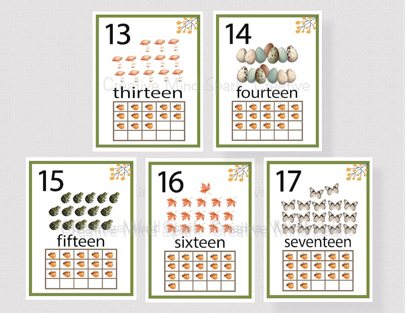 WOODLAND NUMBER POSTERS, Printable Woodland Theme, Numbers 1-20 ...