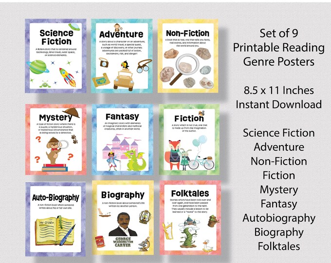 Book Genre Labels - Etsy