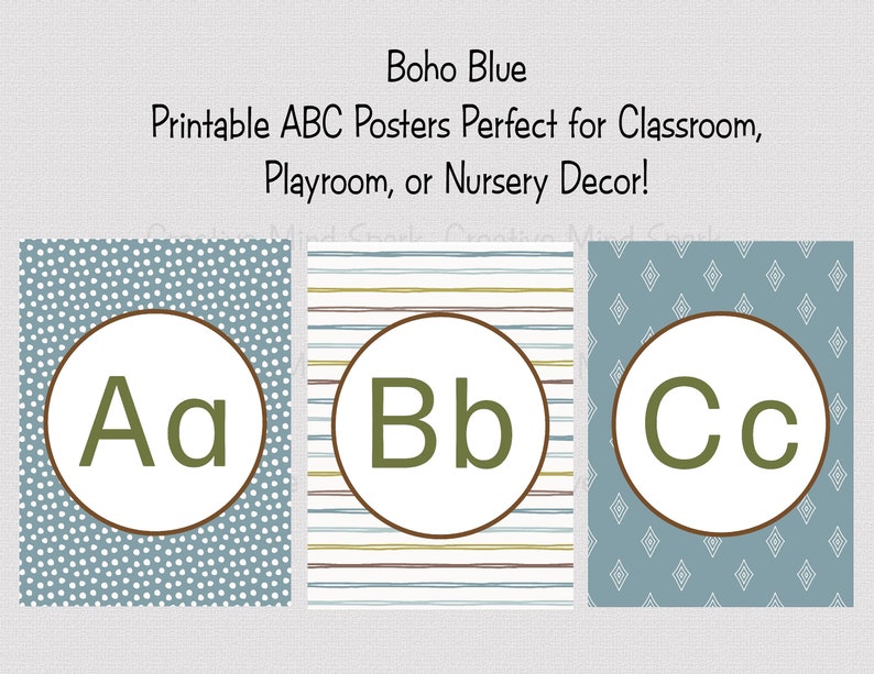 BOHO ALPHABET POSTERS for Classroom, Printable Alphabet Classroom Decor ...