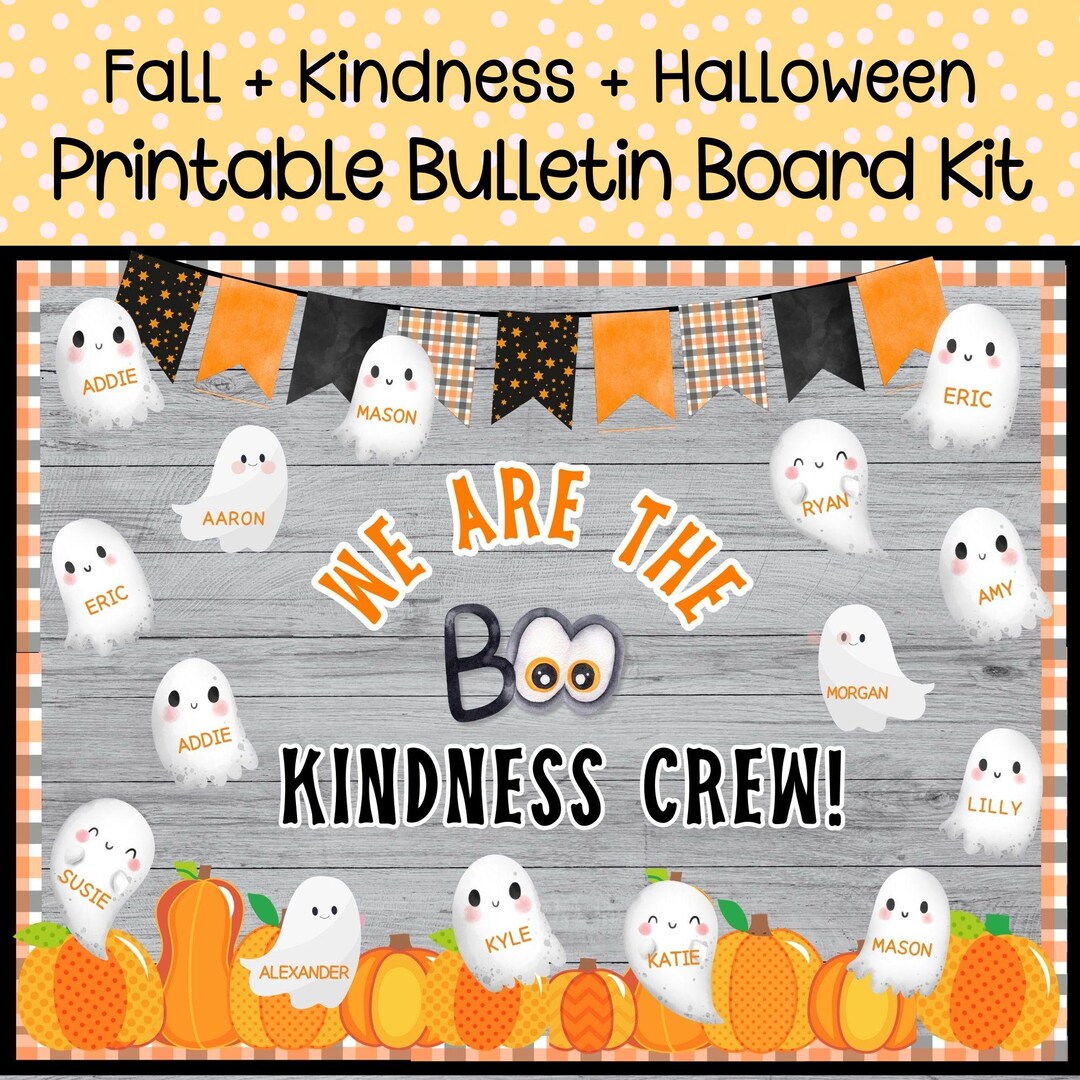 OCTOBER BULLETIN BOARD Kit, Printable Kindness Fall Bulletin Board ...