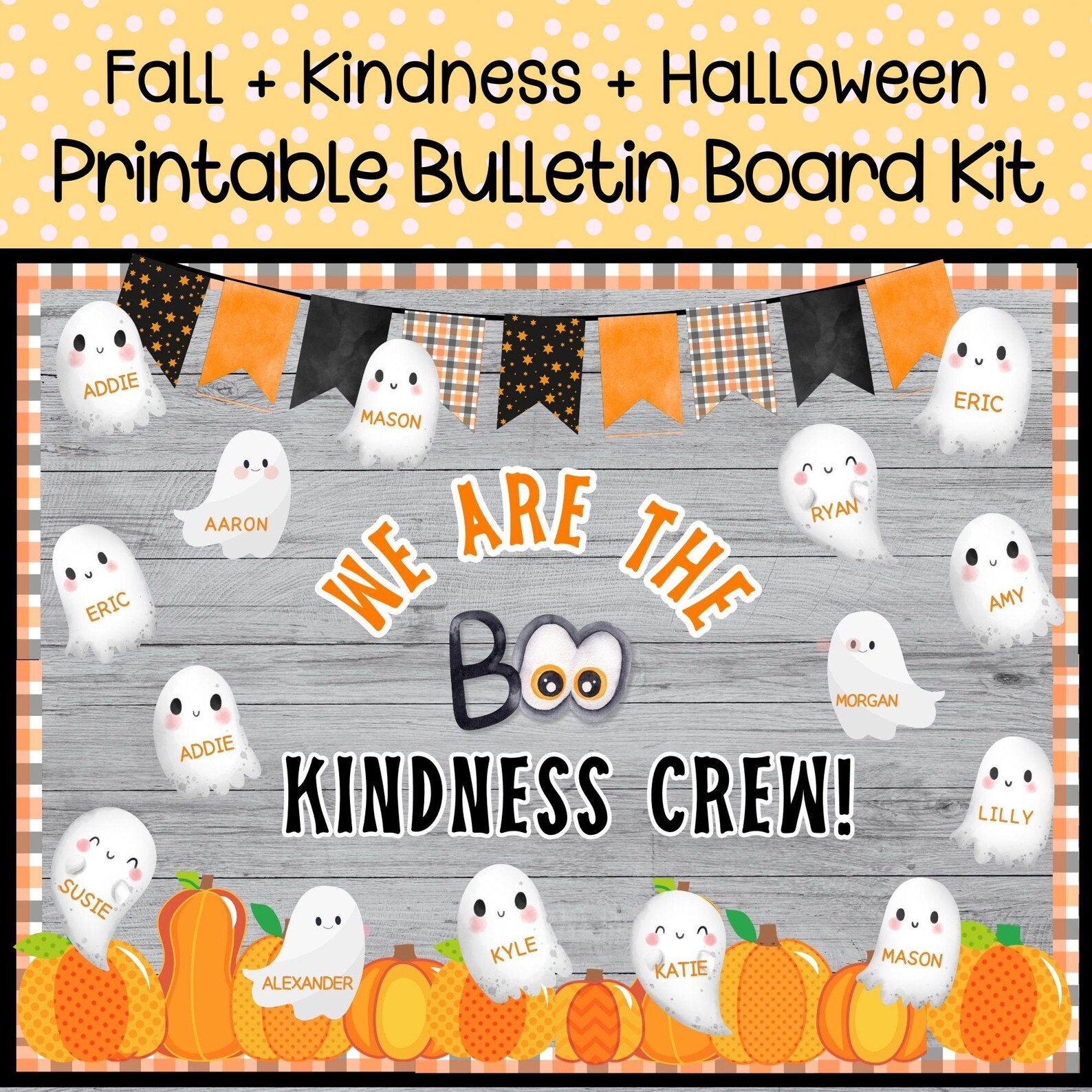 OCTOBER BULLETIN BOARD Kit, Printable Kindness Fall Bulletin Board ...