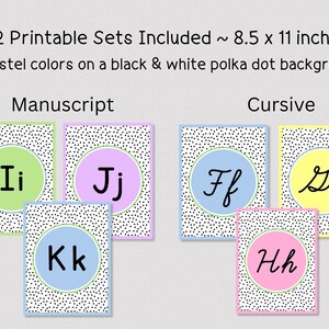 PASTEL COLORS Printable Alphabet Posters, Cursive and Manuscript ...