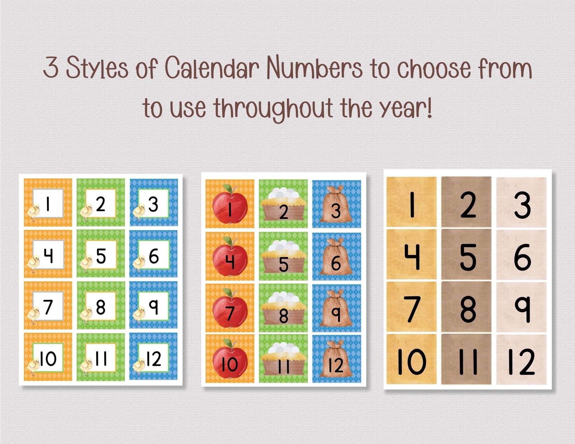 FARM THEME CLASSROOM Calendar, Printable Farm Calendar Bulletin Board ...