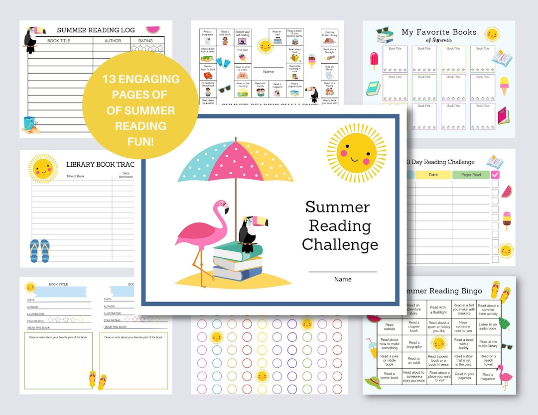 SUMMER READING CHALLENGE for Kids, Printable, Summer Reading Log ...