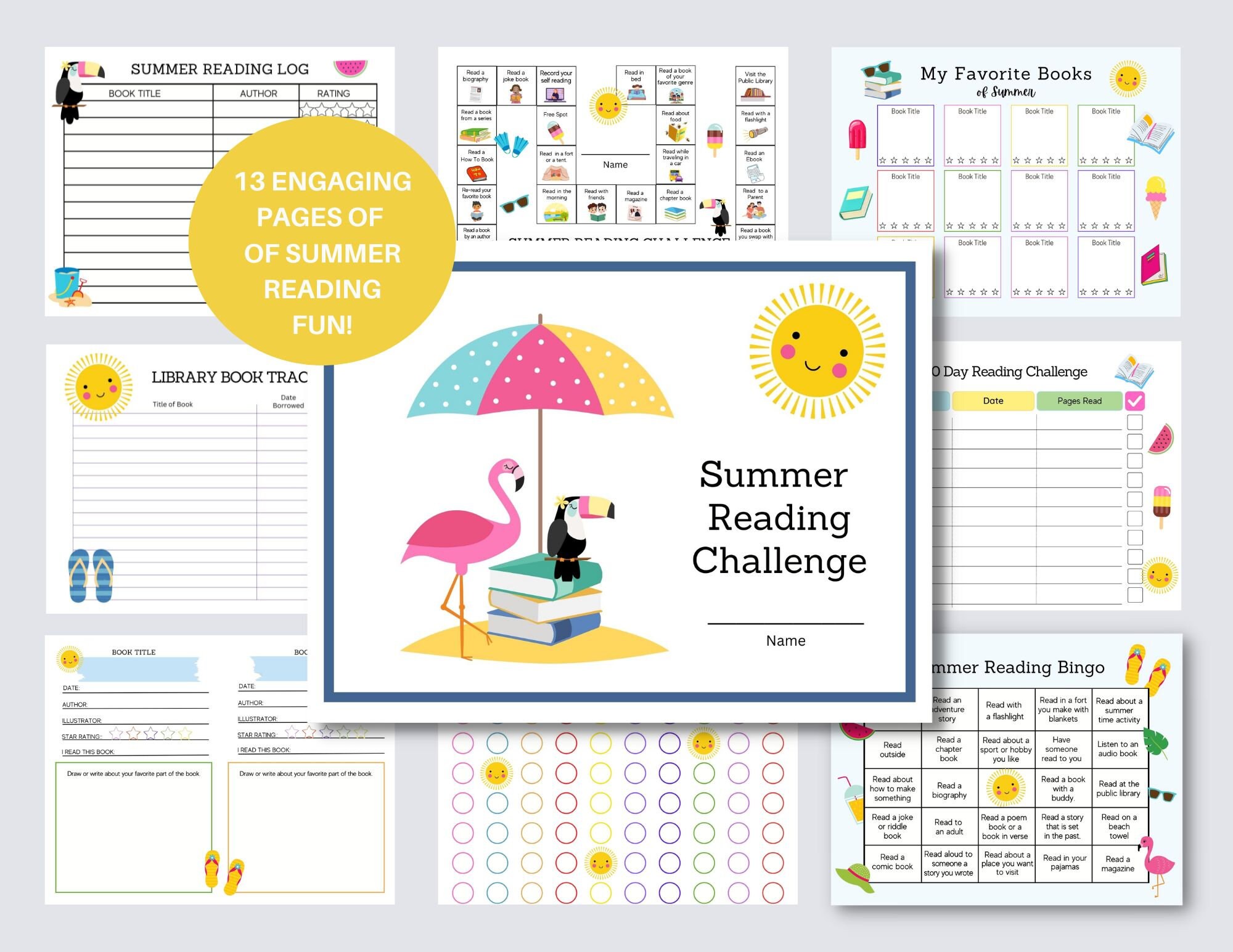 SUMMER READING CHALLENGE for Kids, Printable, Summer Reading Log ...