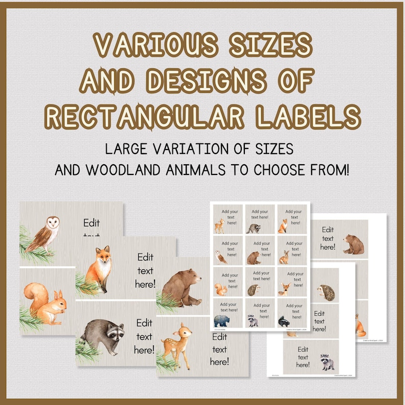WOODLAND CLASSROOM LABELS and Tags, Large Set of Editable Woodland ...