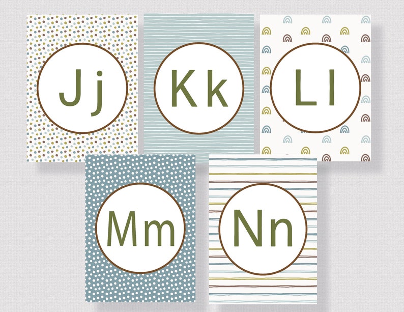 BOHO ALPHABET POSTERS for Classroom, Printable Alphabet Classroom Decor ...