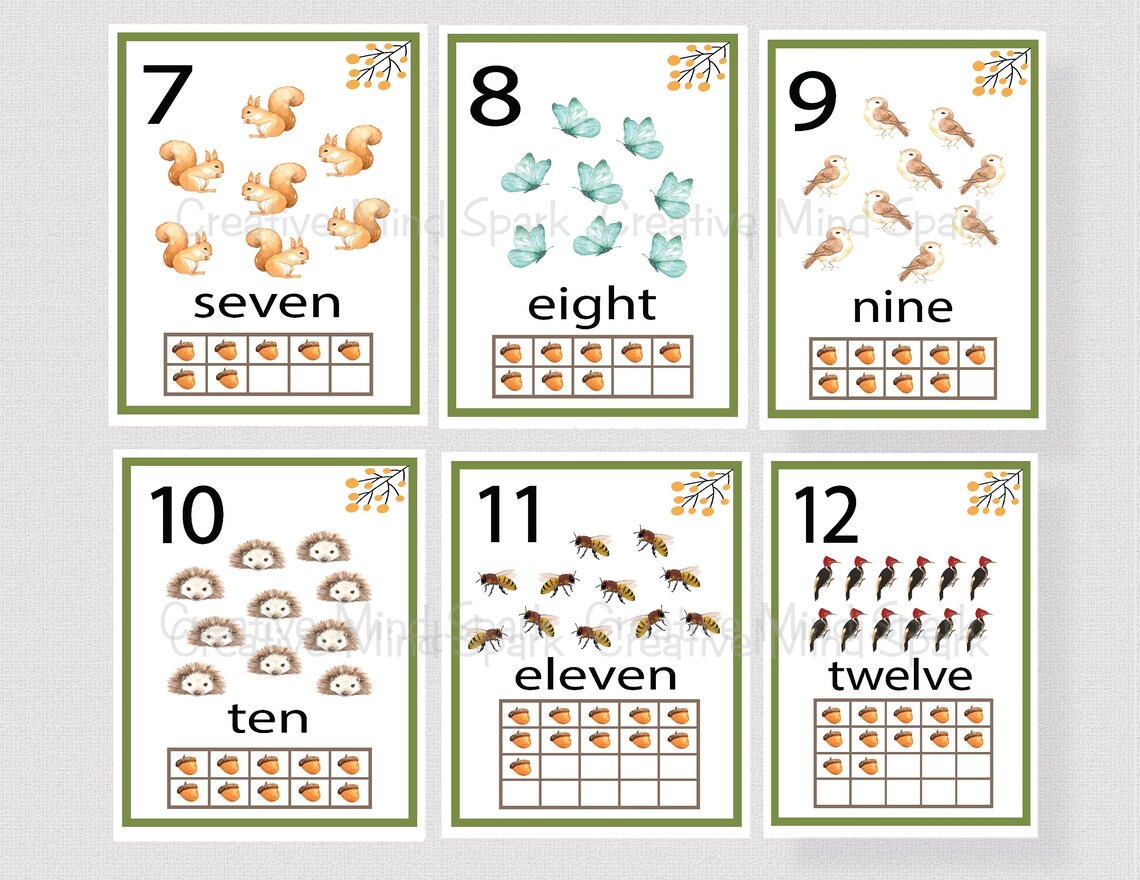 WOODLAND NUMBER POSTERS Printable Woodland Theme Numbers - Etsy