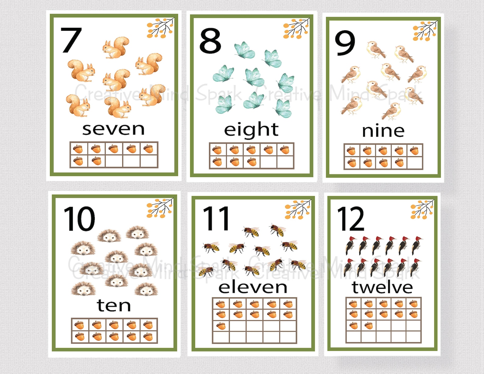 WOODLAND NUMBER POSTERS, Printable Woodland Theme, Numbers 1-20 ...