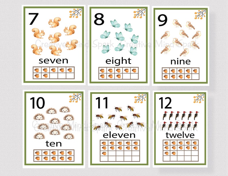 WOODLAND NUMBER POSTERS, Printable Woodland Theme, Numbers 1-20 ...