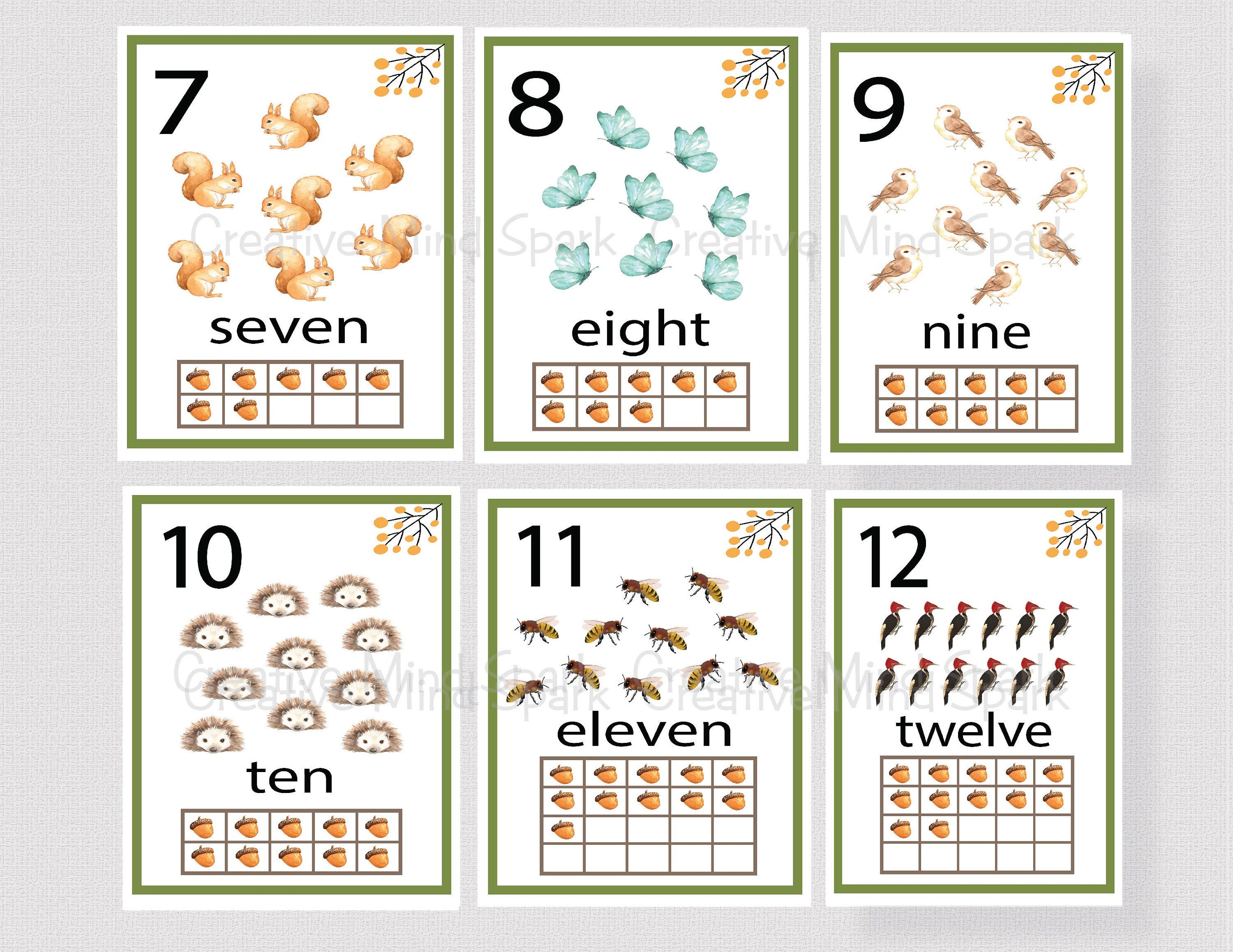 WOODLAND NUMBER POSTERS, Printable Woodland Theme, Numbers 1-20 ...