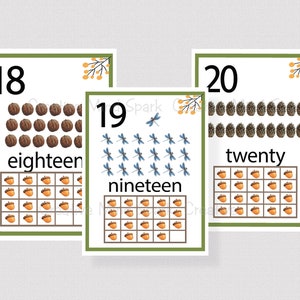 WOODLAND NUMBER POSTERS, Printable Woodland Theme, Numbers 1-20 ...