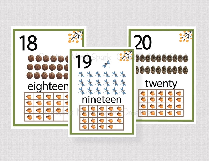 WOODLAND NUMBER POSTERS Printable Woodland Theme Numbers - Etsy