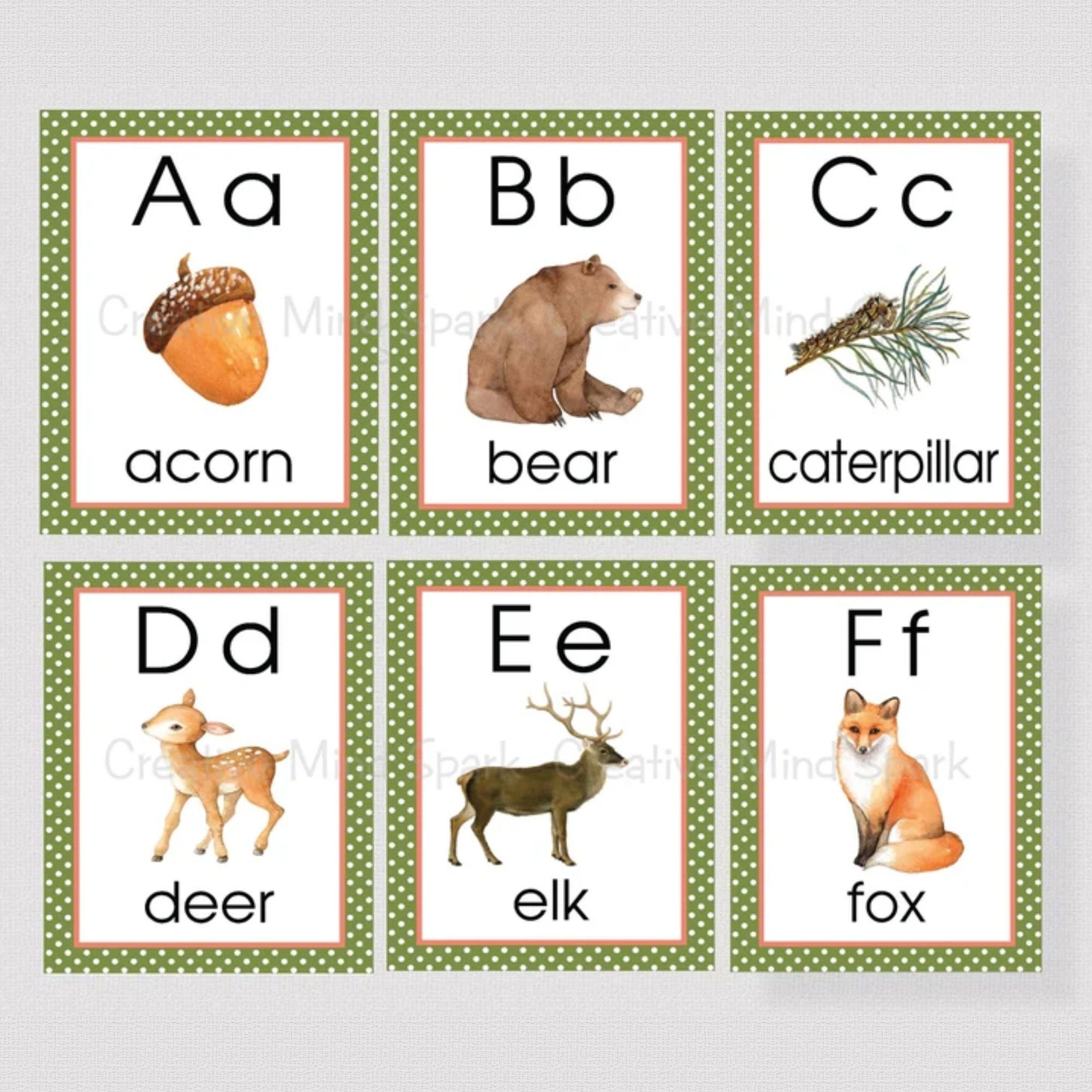 WOODLAND ALPHABET POSTERS, Printable Woodland Theme, Alphabet Classroom ...