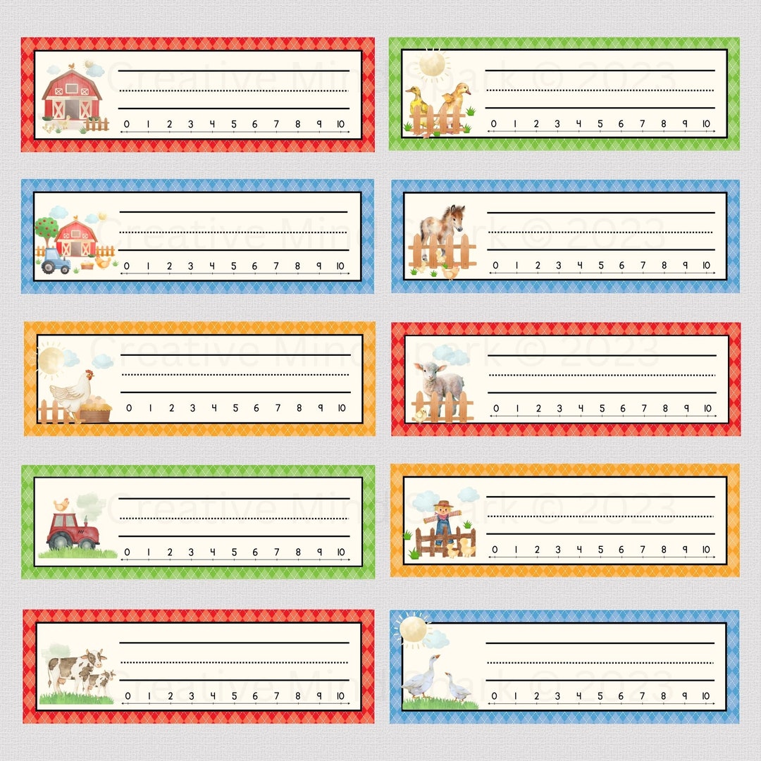 FARM THEME DESK Name Tags, Printable Farm Theme Desk Name Plates ...