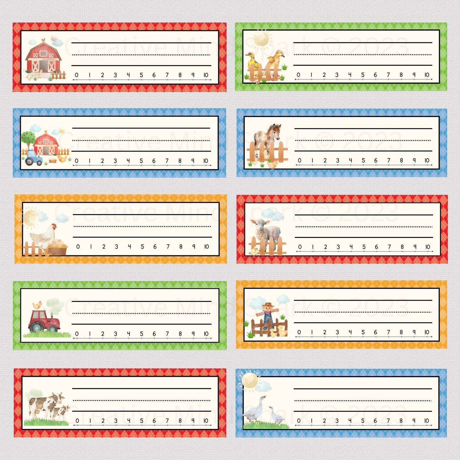 FARM THEME DESK Name Tags, Printable Farm Theme Desk Name Plates ...