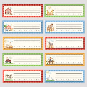 FARM THEME DESK Name Tags, Printable Farm Theme Desk Name Plates ...