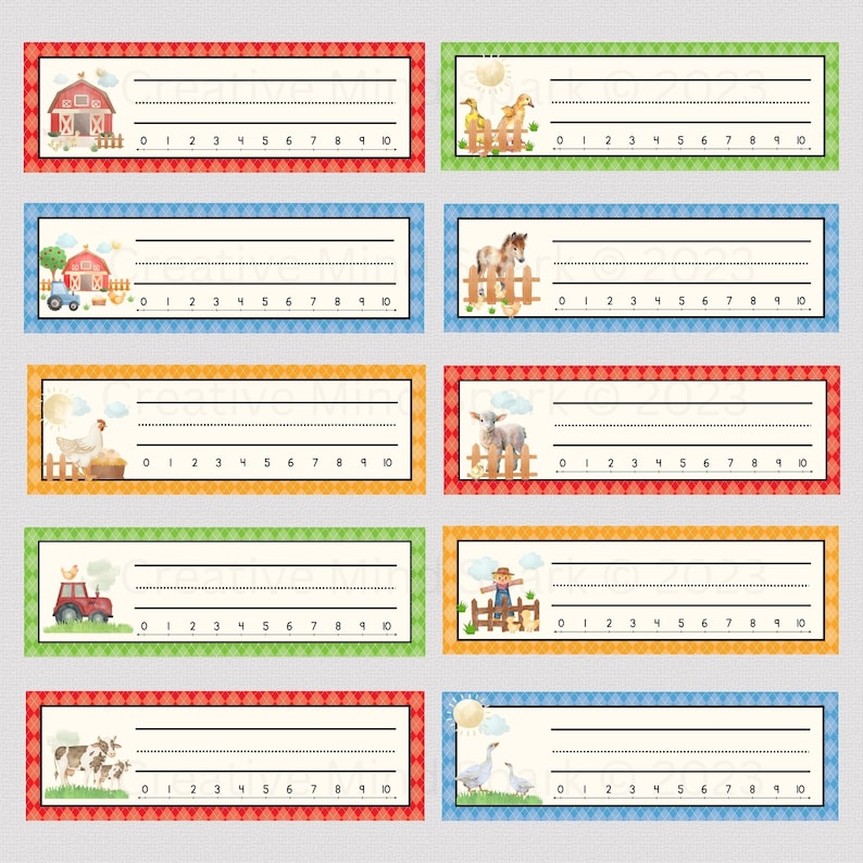 FARM THEME DESK Name Tags, Printable Farm Theme Desk Name Plates ...