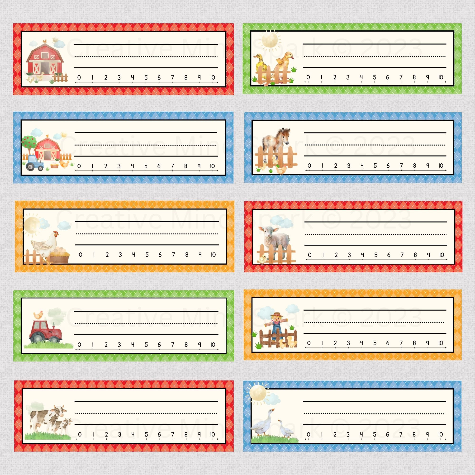 FARM THEME DESK Name Tags, Printable Farm Theme Desk Name Plates ...