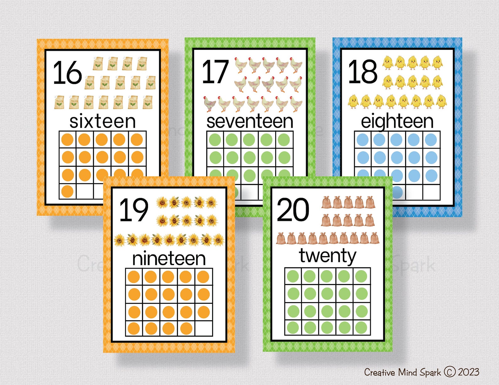 FARM THEME NUMBER Printable Posters, Farm Numbers 1-20 Classroom Wall ...