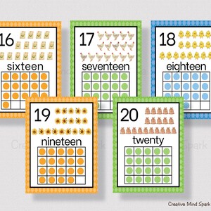 FARM THEME NUMBER Printable Posters, Farm Numbers 1-20 Classroom Wall ...