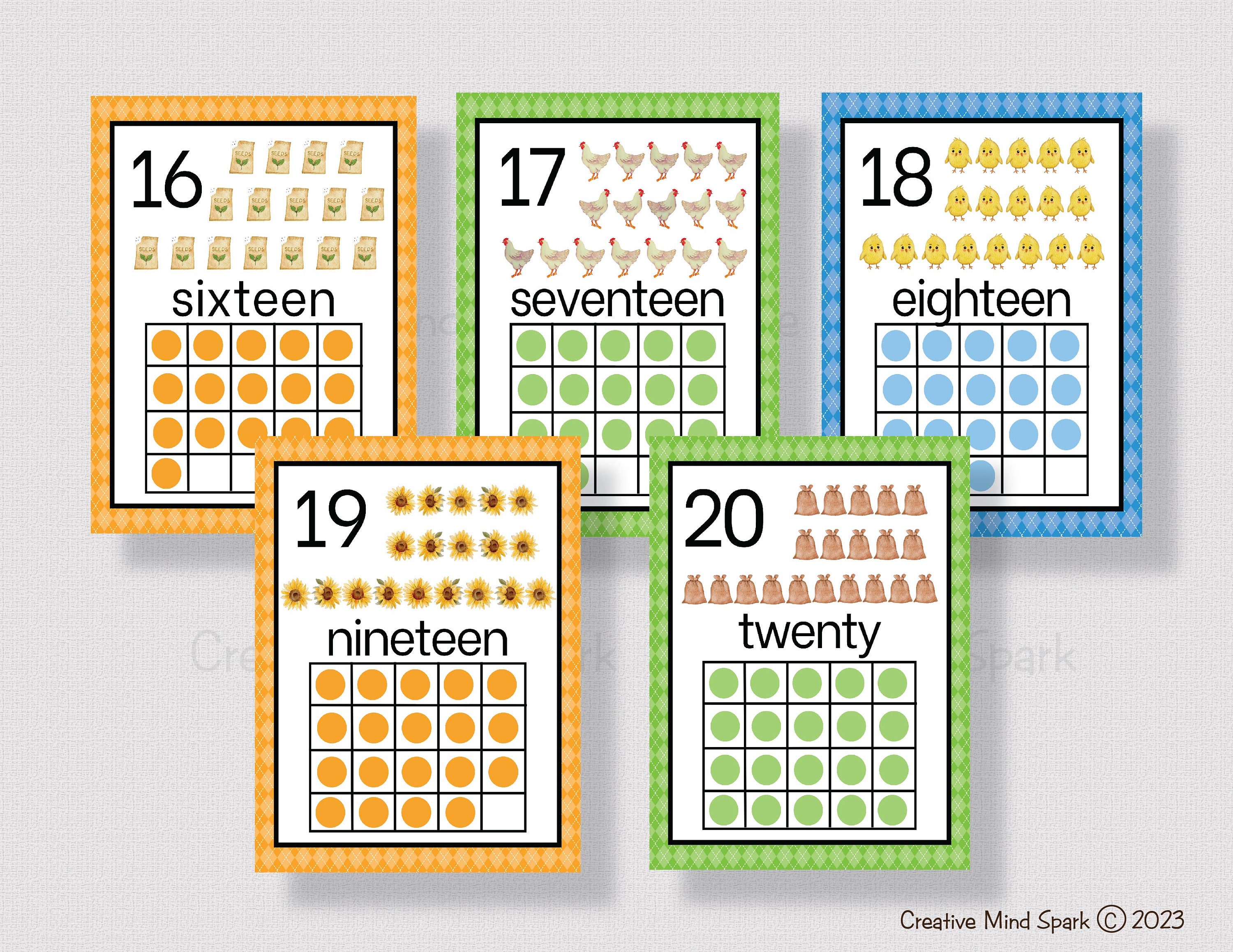 FARM THEME NUMBER Printable Posters, Farm Numbers 1-20 Classroom Wall ...