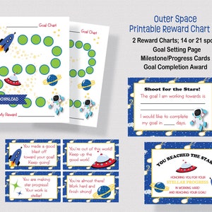 PRINTABLE REWARD CHART for Kids, Space Reward Chart Bundle, Outer Space ...