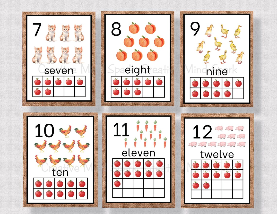 FARM THEME NUMBER Posters, Printable Farm Theme, Numbers 1-20 Classroom ...