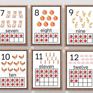 FARM THEME NUMBER Posters, Printable Farm Theme, Numbers 1-20 Classroom ...