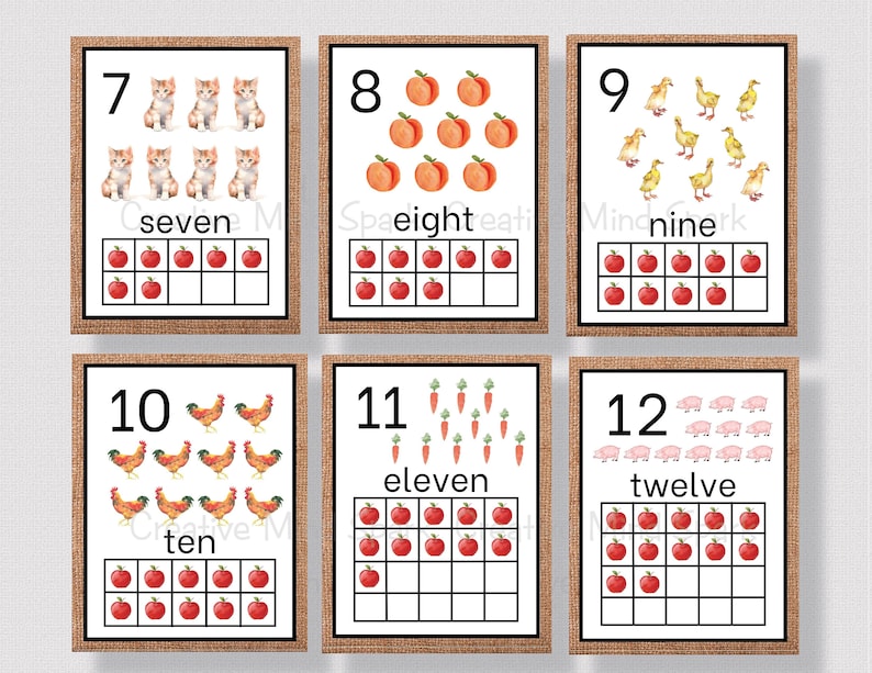 FARM THEME NUMBER Posters, Printable Farm Theme, Numbers 1-20 Classroom ...