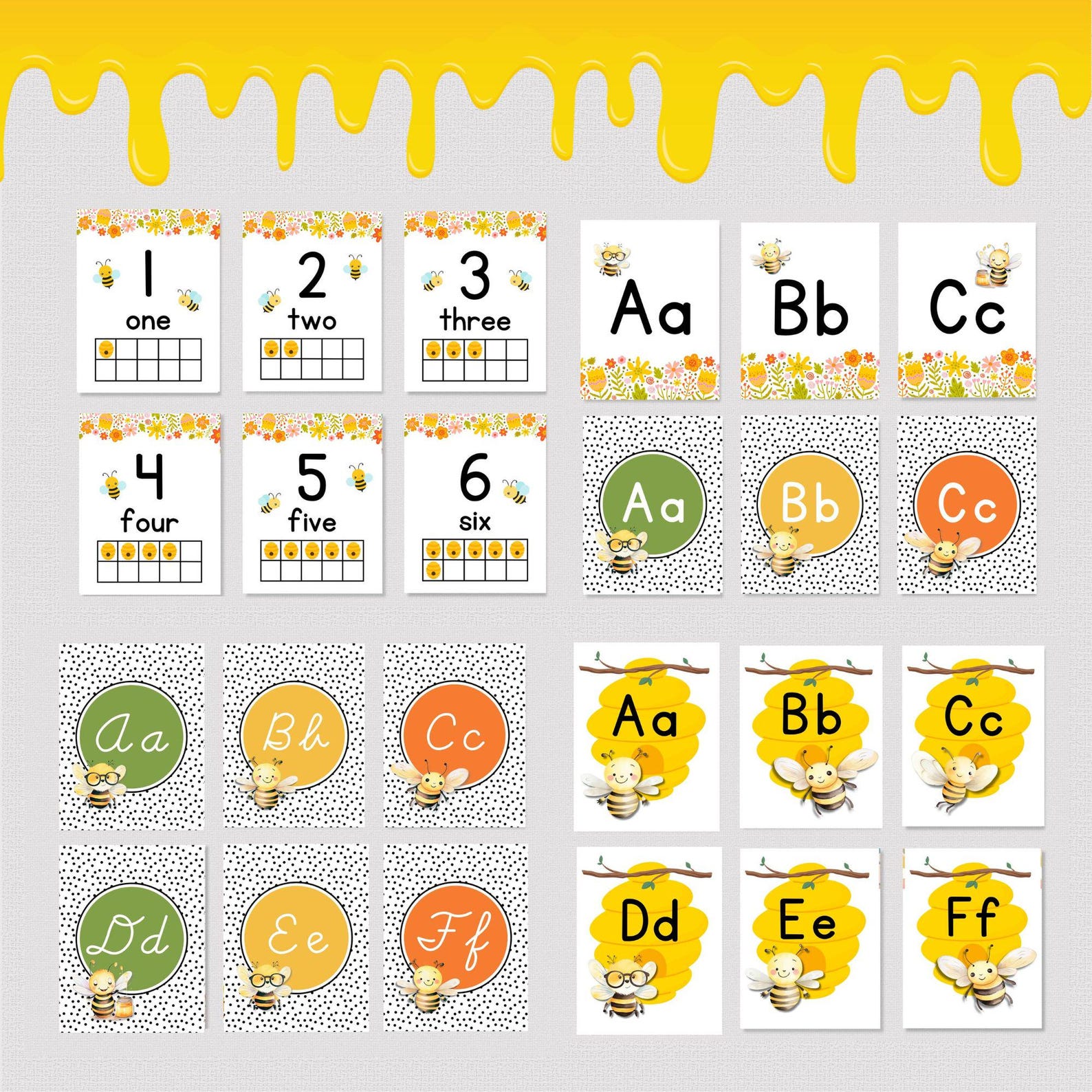 BEE THEME CLASSROOM Decor Bundle, Printable Honeybee Theme Classroom ...