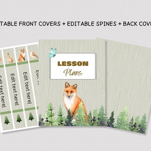 WOODLAND BINDER COVERS, Set of 10, Editable Binder Covers With Woodland ...