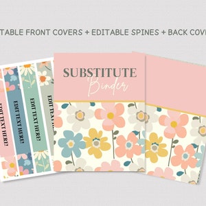 BOHO GARDEN PRINTABLE Binder Covers, Set of 6, Editable Retro Look ...