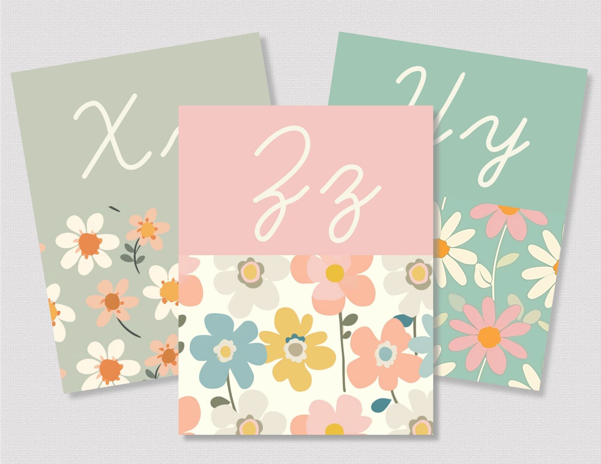 BOHO GARDEN ALPHABET Posters, Printable Retro Classroom Alphabet, Boho ...