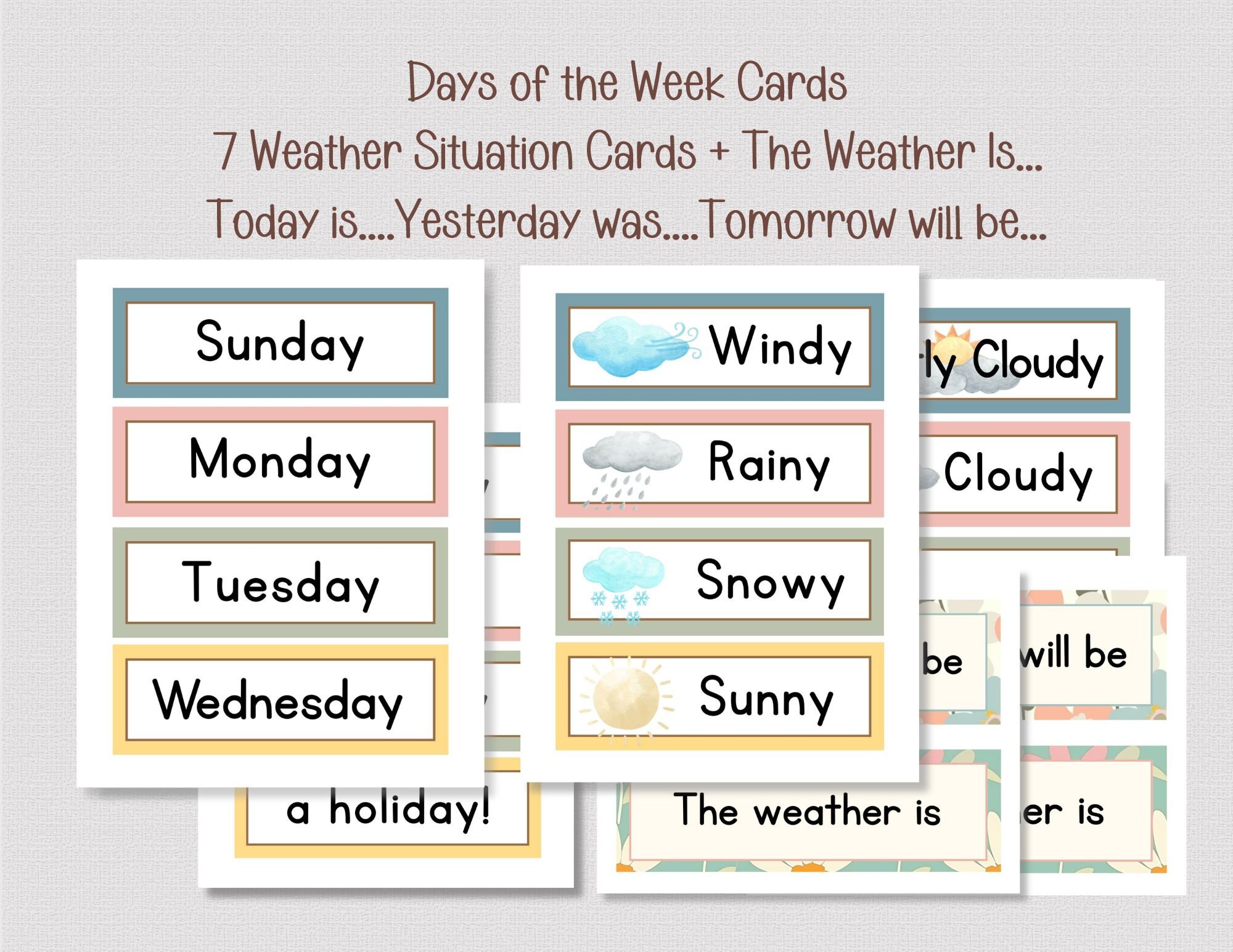 BOHO GARDEN CLASSROOM Calendar Kit, Printable Boho Calendar Set , Retro ...