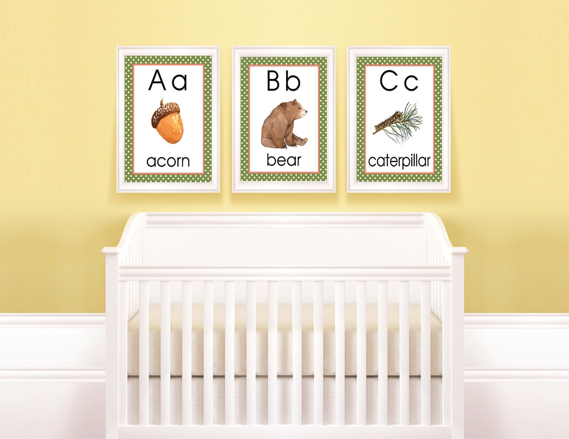 WOODLAND ALPHABET POSTERS Printable Woodland Theme Alphabet - Etsy