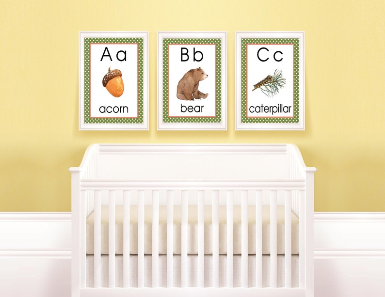 WOODLAND ALPHABET POSTERS Printable Woodland Theme Alphabet - Etsy