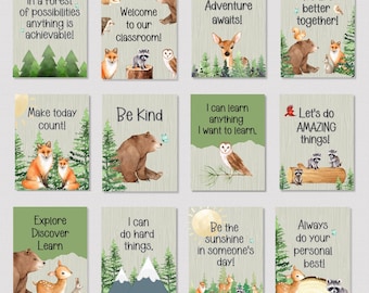 Printable Classroom Calendar Woodland Theme Classroom Wall - Etsy