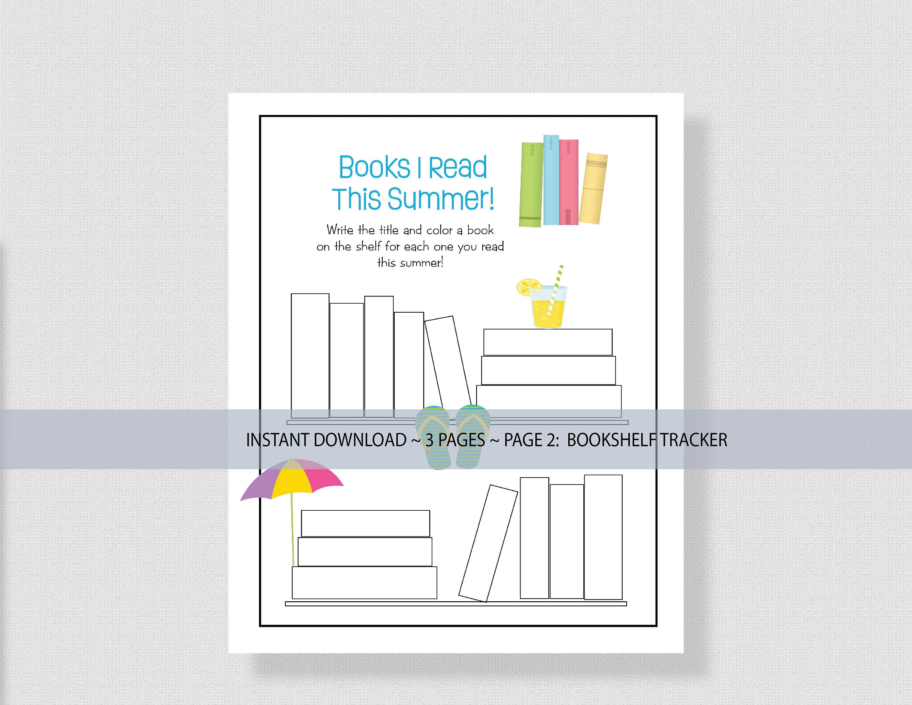 KIDS SUMMER READING Log Printables, Summer Reading Log Activity, Book ...