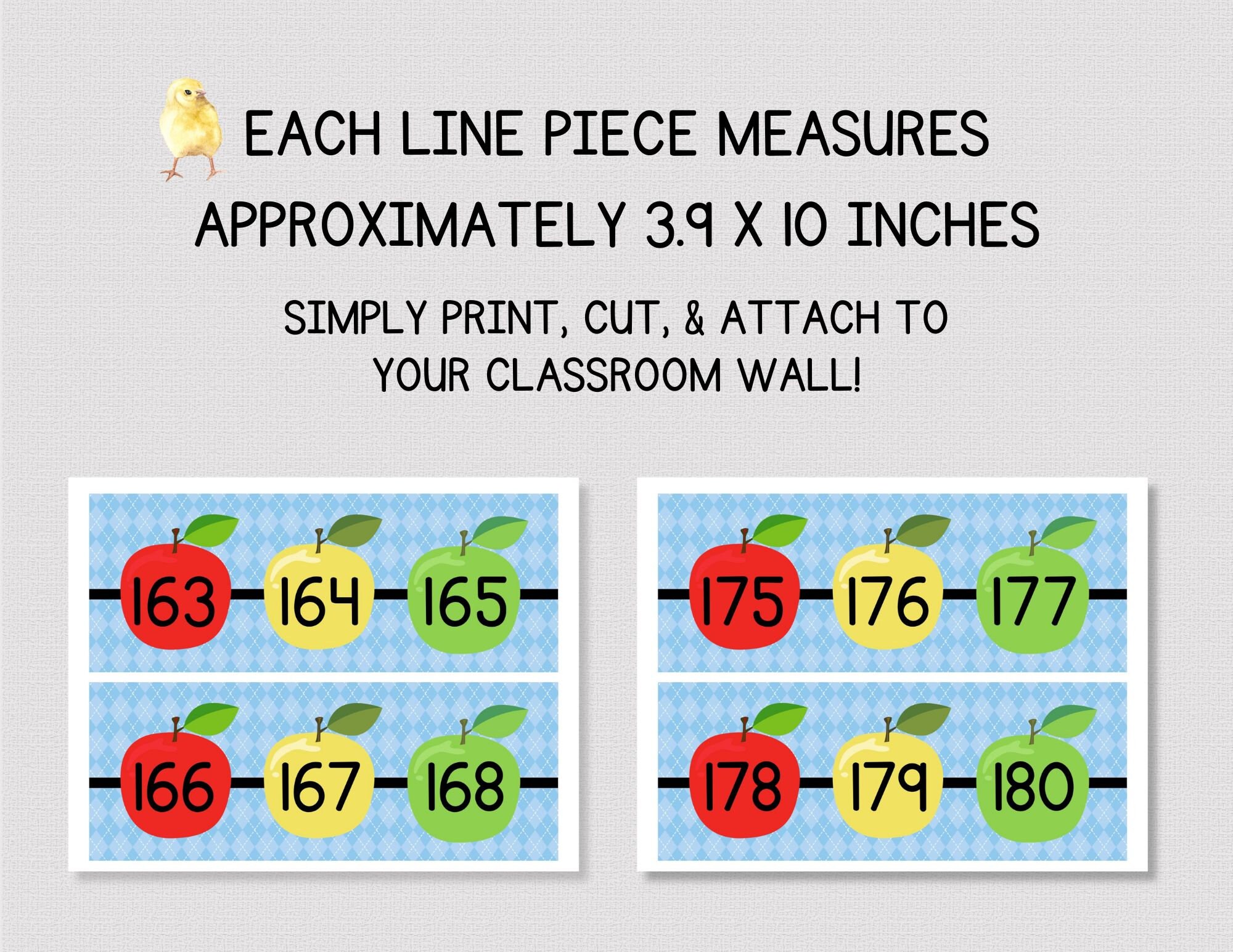 FARM THEME NUMBER Line for Classroom, Printable Apple Number Line, Farm ...