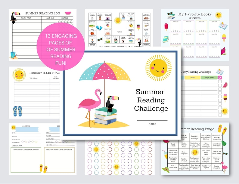SUMMER READING CHALLENGE for Kids, Printable, Summer Reading Log ...