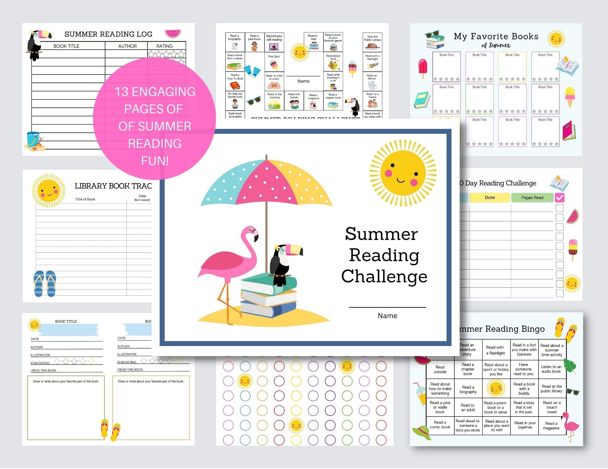 SUMMER READING CHALLENGE for Kids, Printable, Summer Reading Log ...