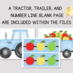 FARM THEME NUMBER Line for Classroom, Printable Apple Number Line, Farm ...