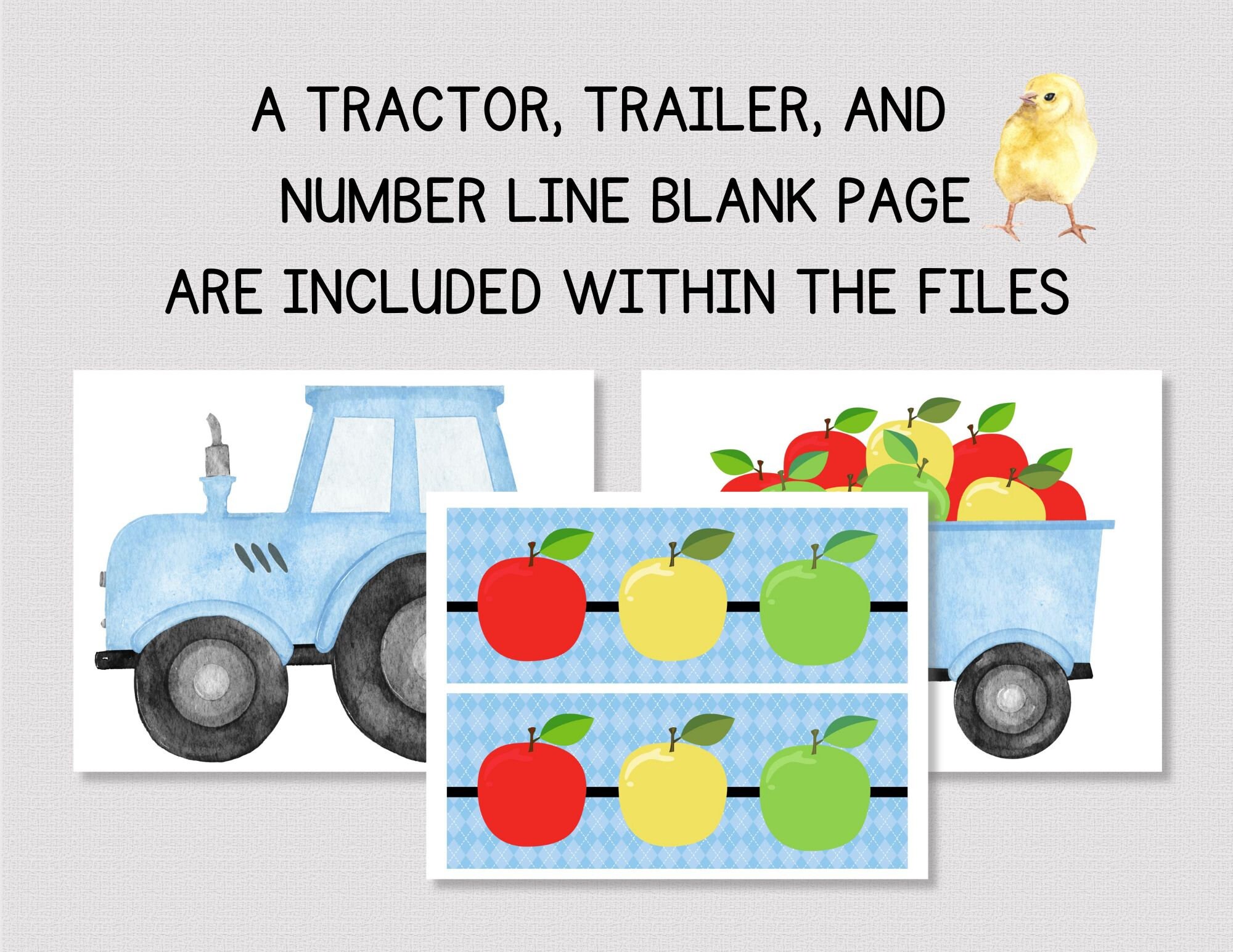 FARM THEME NUMBER Line for Classroom, Printable Apple Number Line, Farm ...
