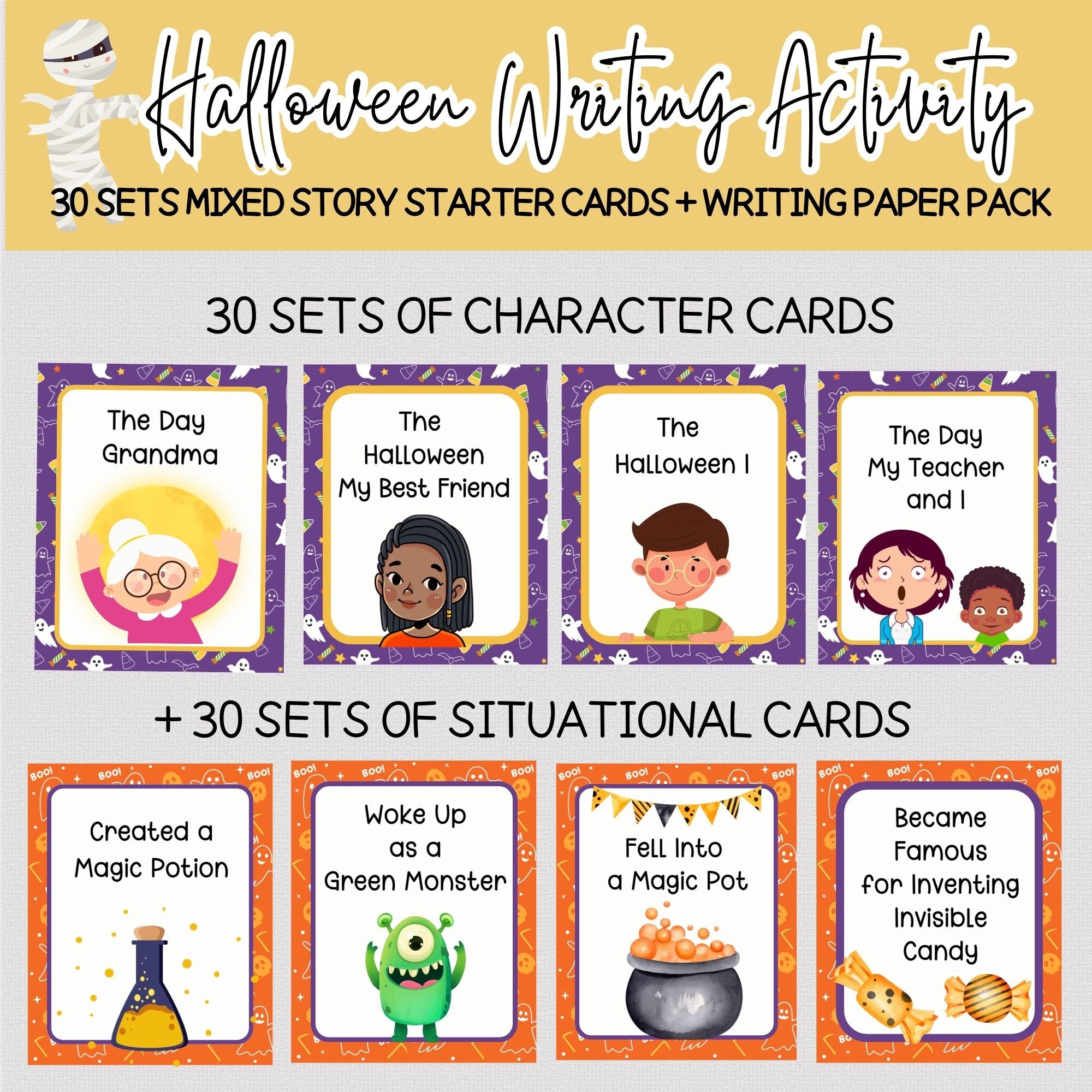 OCTOBER WRITING ACTIVITY, Printable Halloween Story Starters, Fun ...