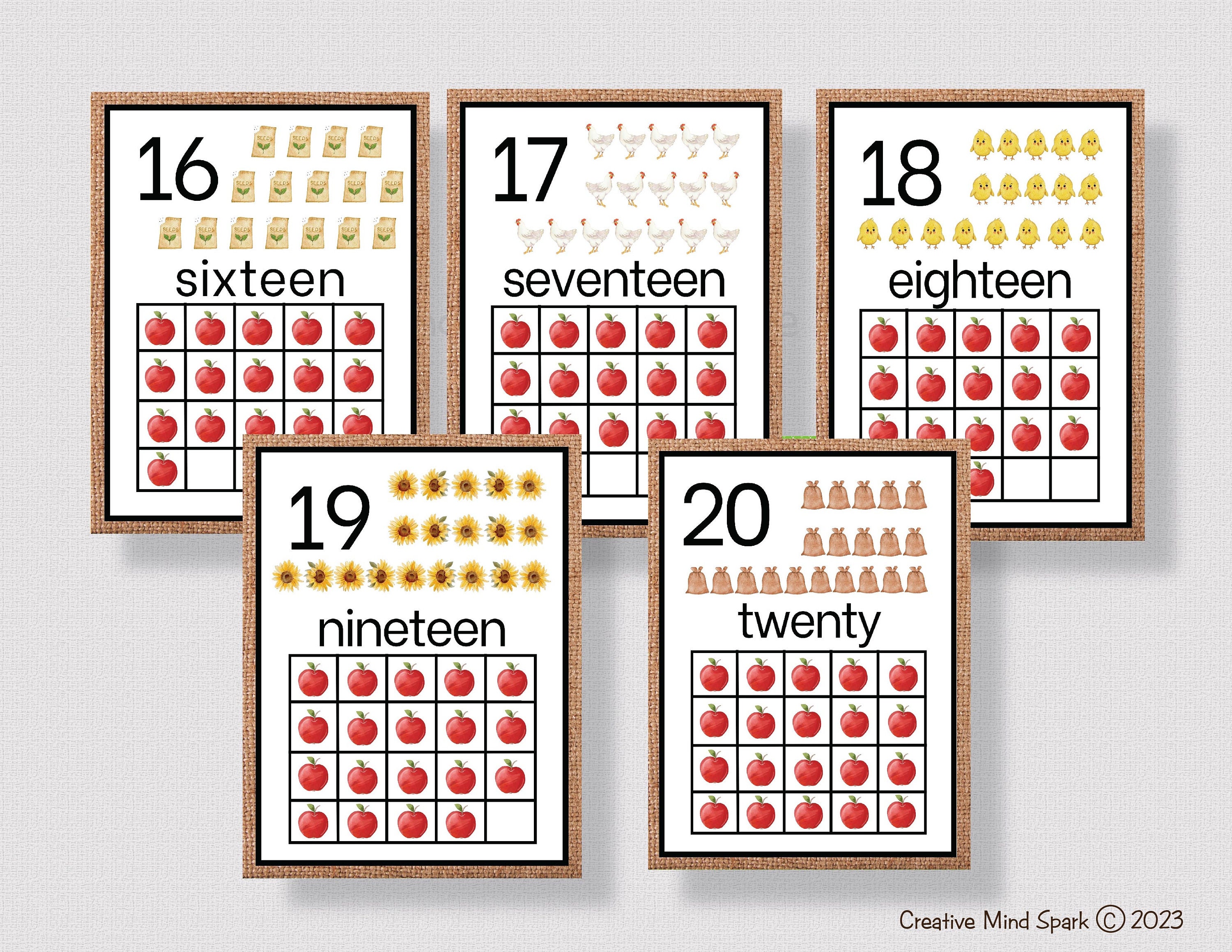 FARM THEME NUMBER Posters Printable Farm Theme Numbers 1-20 - Etsy UK