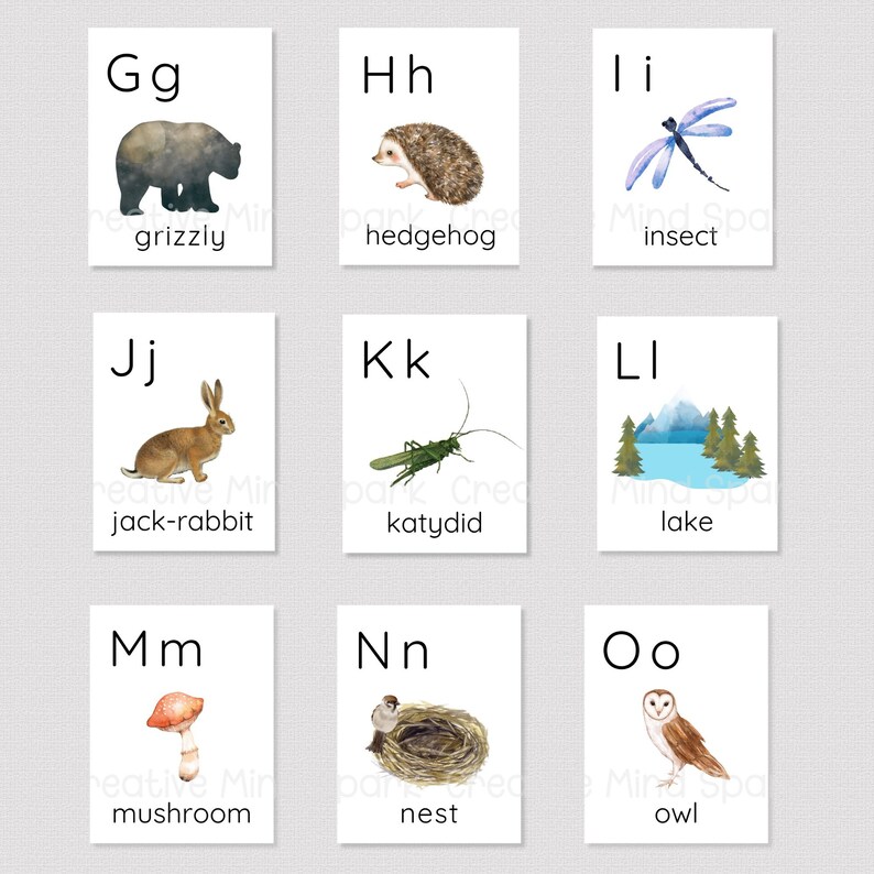 WOODLAND ALPHABET POSTERS, Printable Woodland Theme, Alphabet Classroom ...