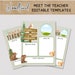 MEET THE TEACHER Woodland Themed Template, Canva Teacher Template for ...