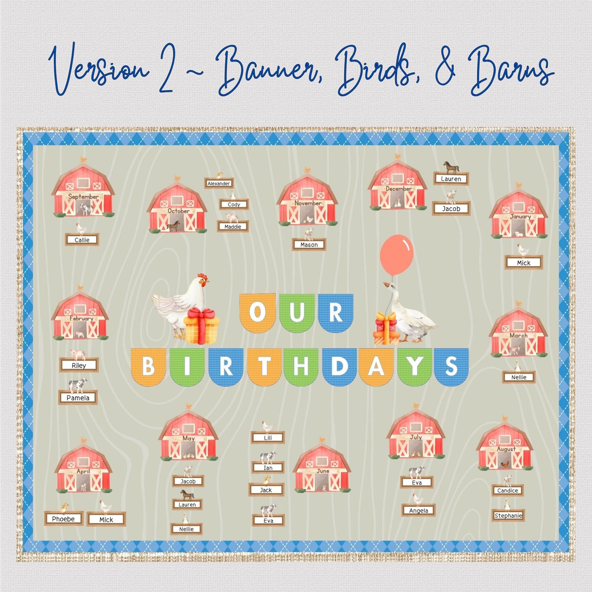 FARM THEME BIRTHDAY Bulletin Board Editable Farm Birthday - Etsy